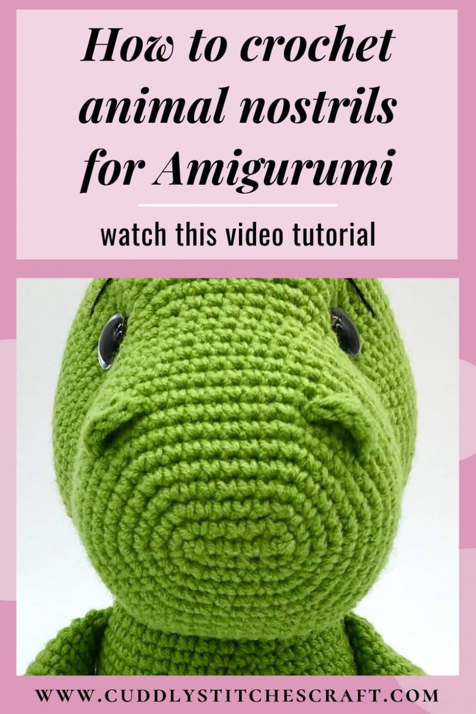 How to Crochet Animal Nostrils for Amigurumi - Cuddly Stitches Craft