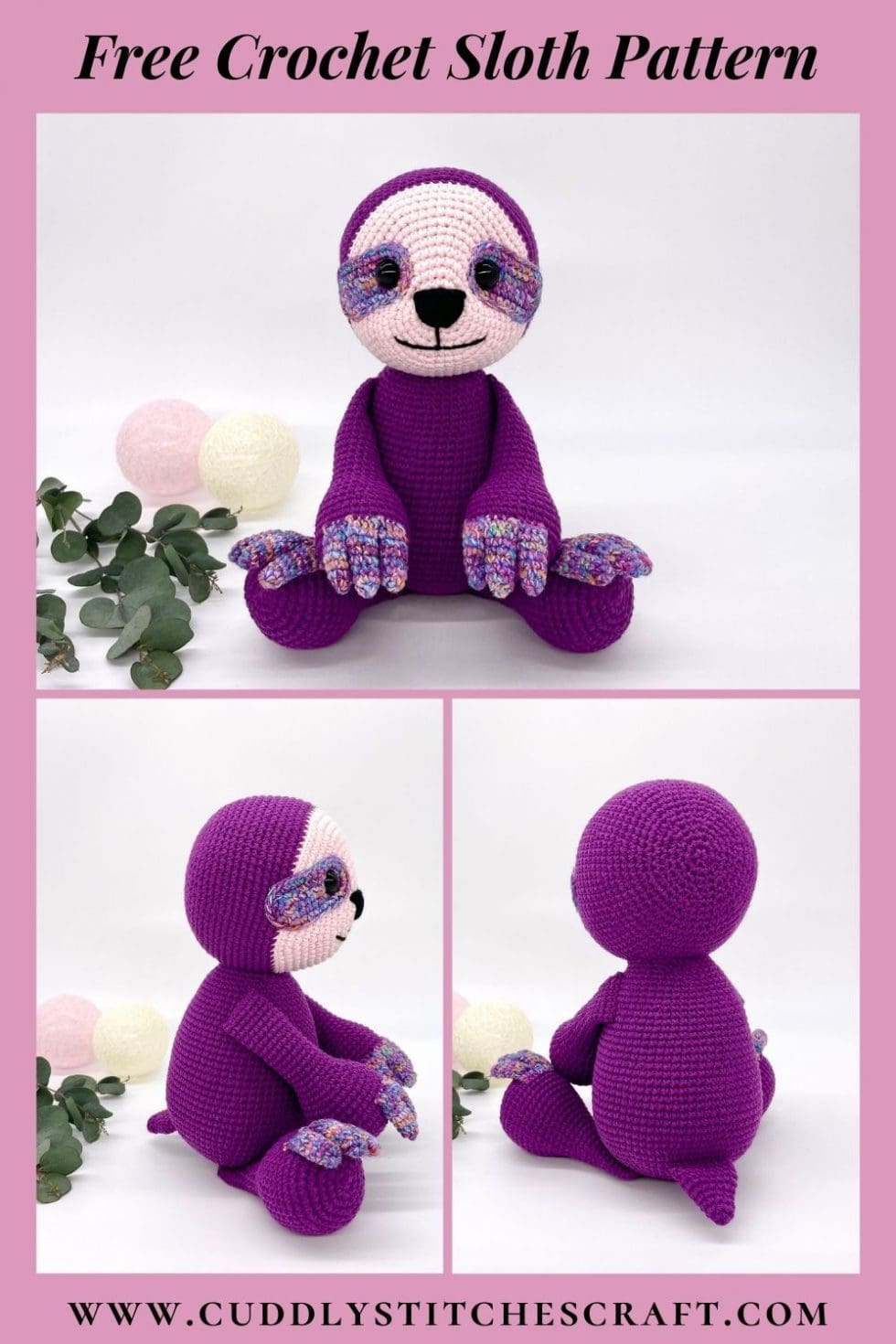 Free Crochet Sloth Pattern - Cuddly Stitches Craft