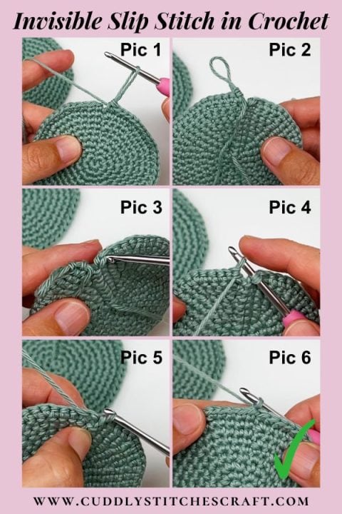 How to Crochet Invisible Slip Stitch: Invisible Crochet Seam - Cuddly ...