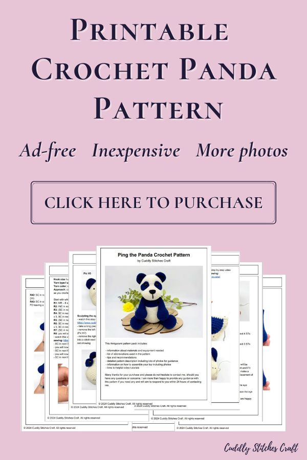 Free Crochet Panda Pattern: Low-Sew Amigurumi Panda Bear - Cuddly ...