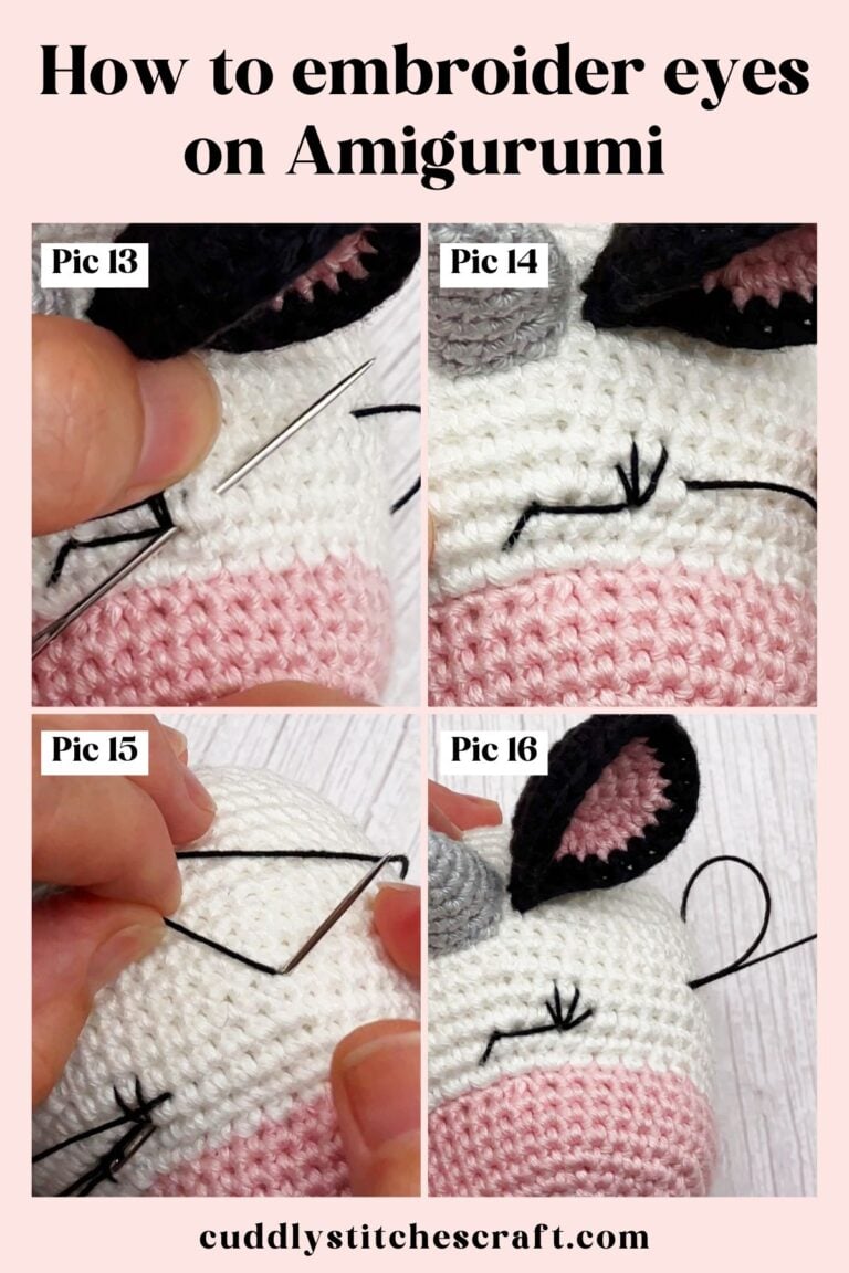 How to Embroider Eyes on Amigurumi Crochet - Cuddly Stitches Craft
