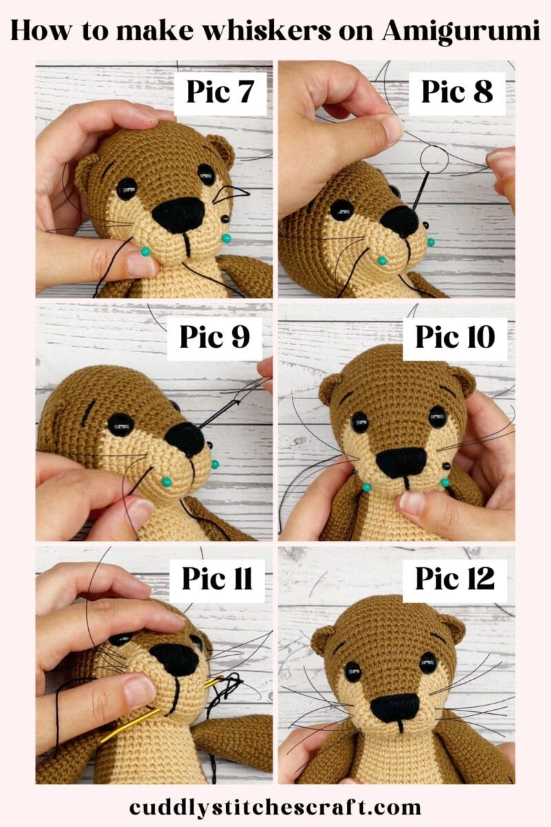 How to Make Whiskers on Amigurumi Crochet - Cuddly Stitches Craft