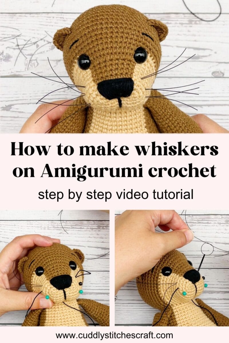 How to Make Whiskers on Amigurumi Crochet - Cuddly Stitches Craft