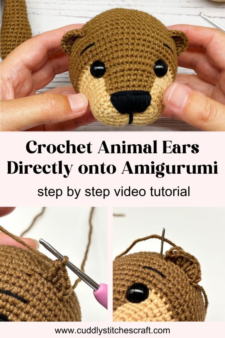How to Crochet Ears Directly onto Amigurumi - Cuddly Stitches Craft