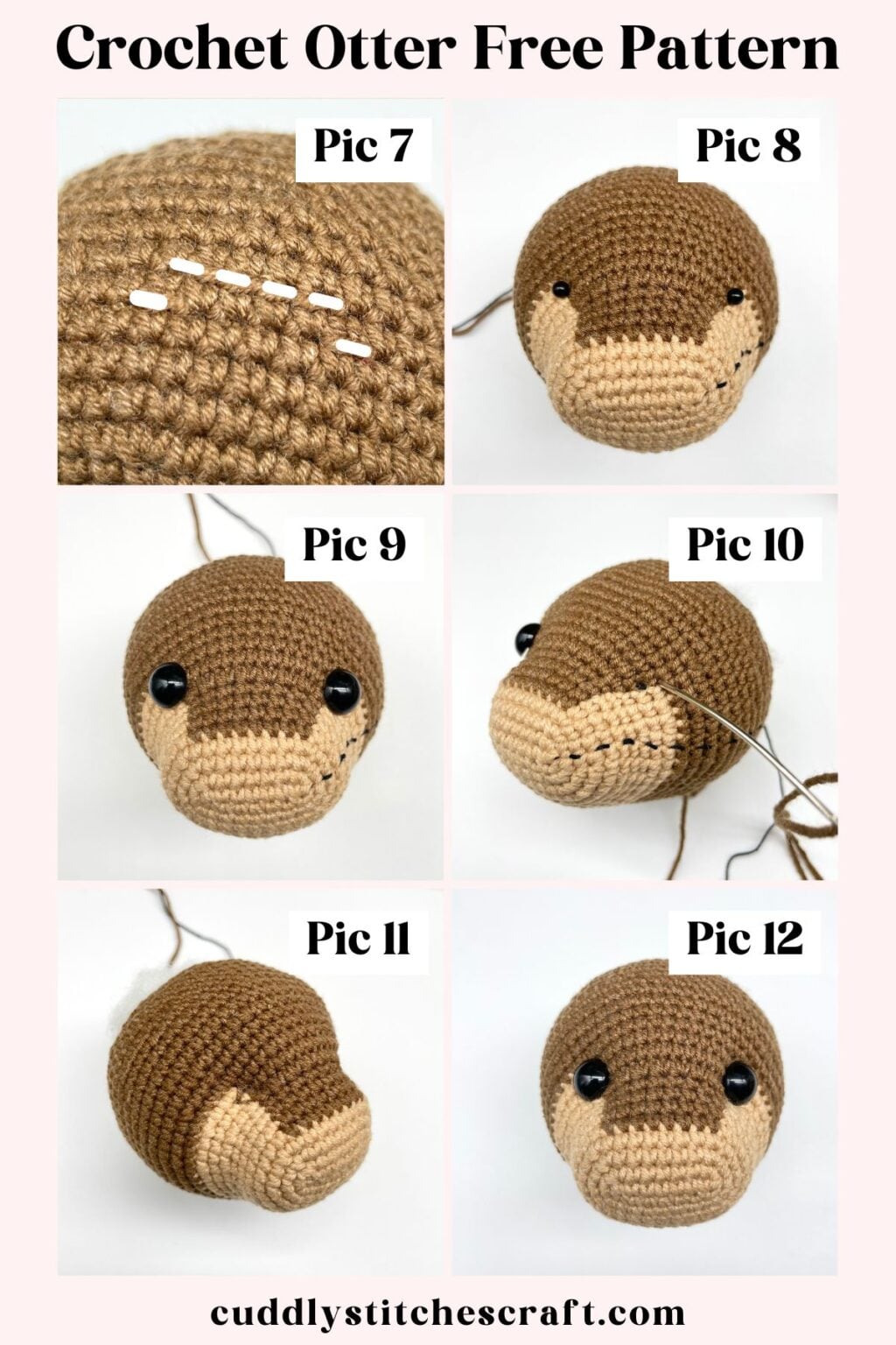 Crochet Otter Free Pattern: Low-Sew Amigurumi Otter - Cuddly Stitches Craft
