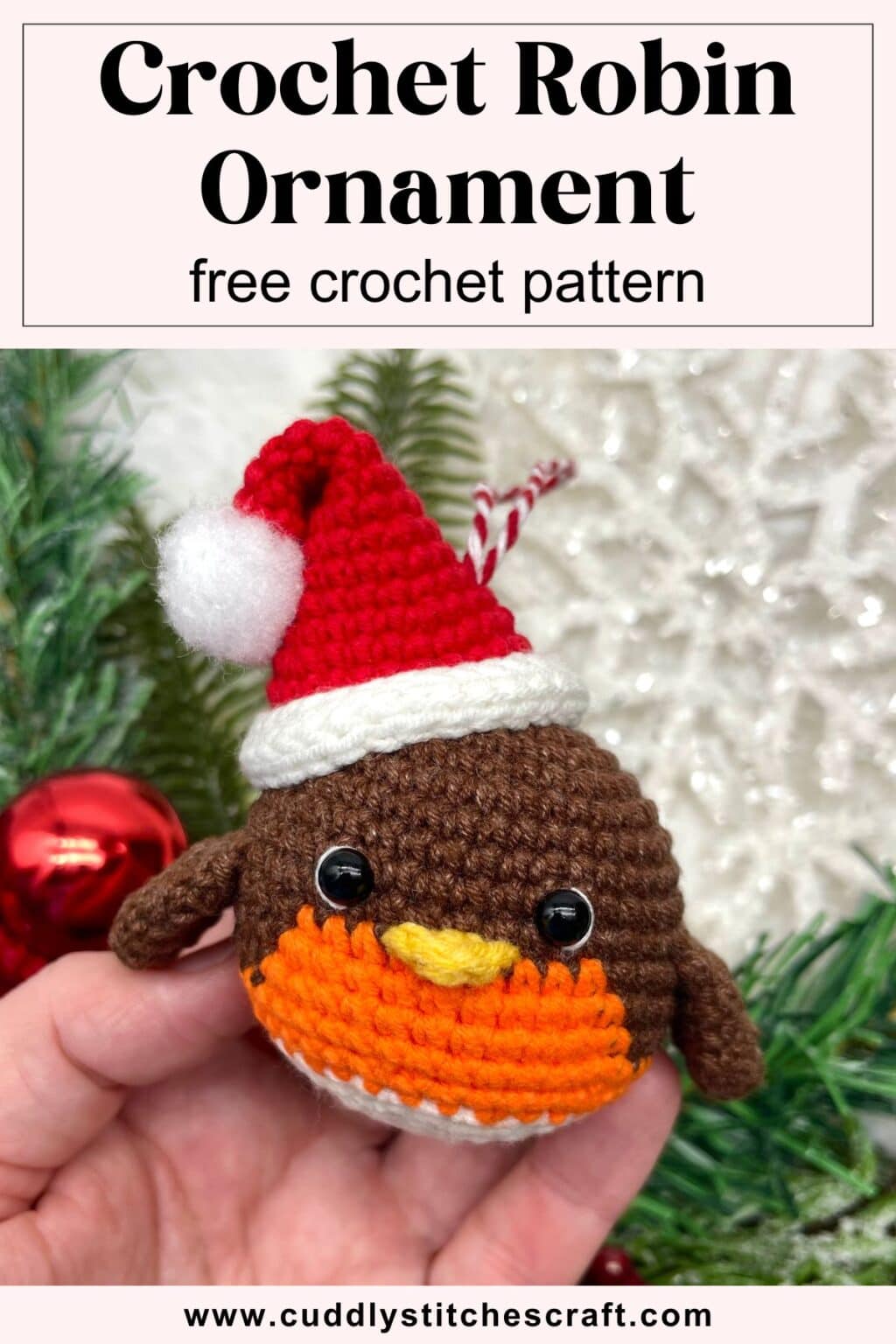 Free Crochet Robin Ornament Pattern: Christmas Amigurumi - Cuddly ...