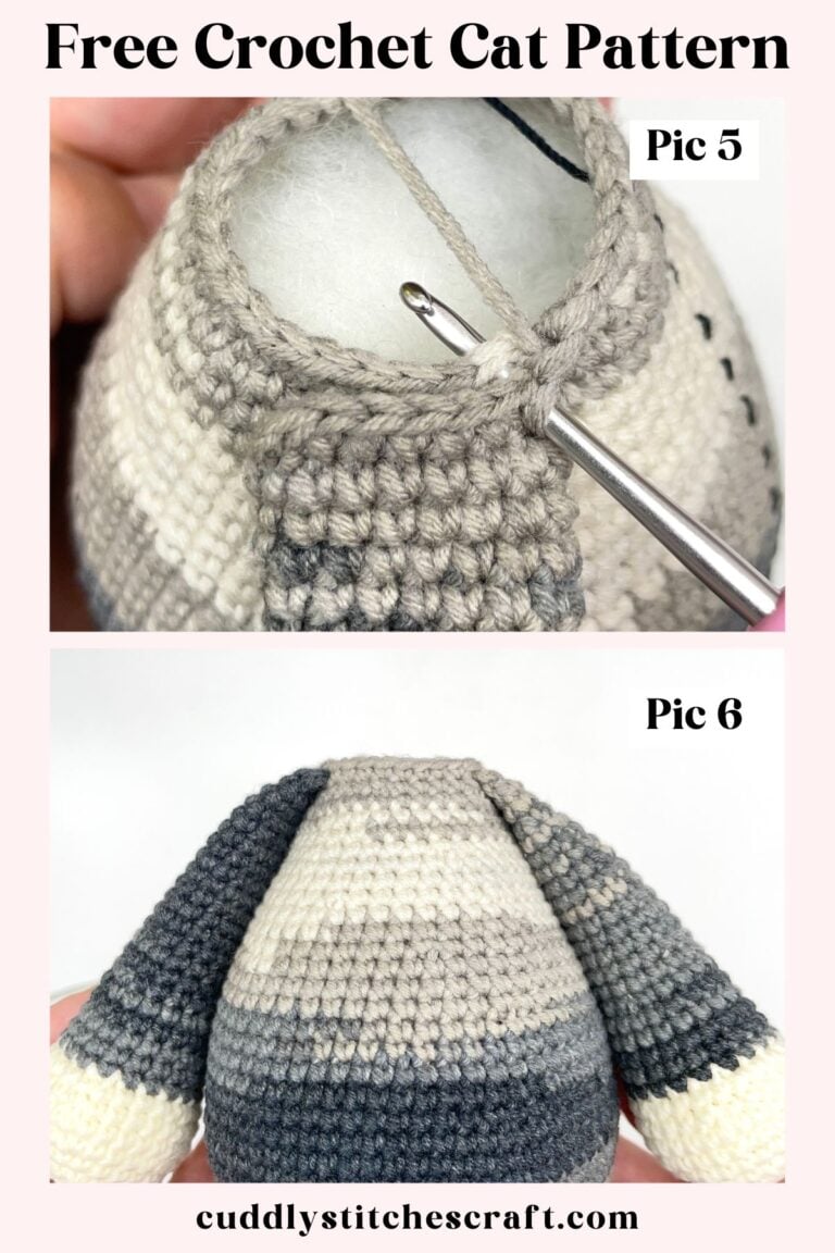 Free Crochet Cat Pattern: LOW-SEW Amigurumi Cat - Cuddly Stitches Craft