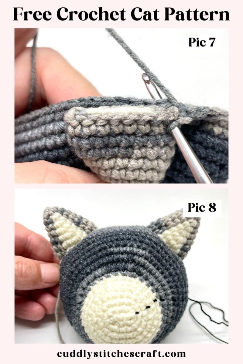 Free Crochet Cat Pattern: LOW-SEW Amigurumi Cat - Cuddly Stitches Craft