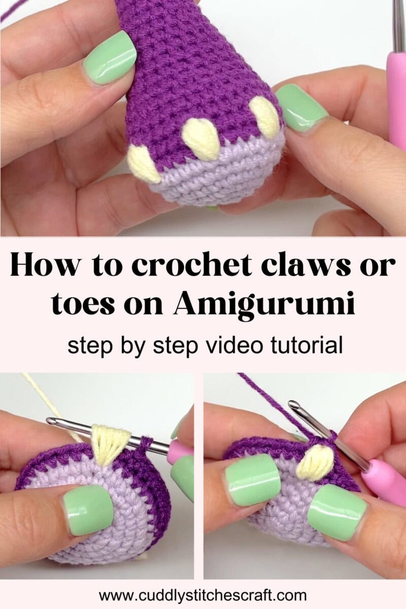 How to Crochet Claws or Toes on Amigurumi - Cuddly Stitches Craft