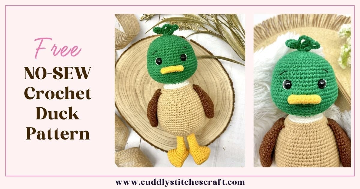 NO-SEW Duck Crochet Pattern: Free Amigurumi Pattern - Cuddly Stitches Craft